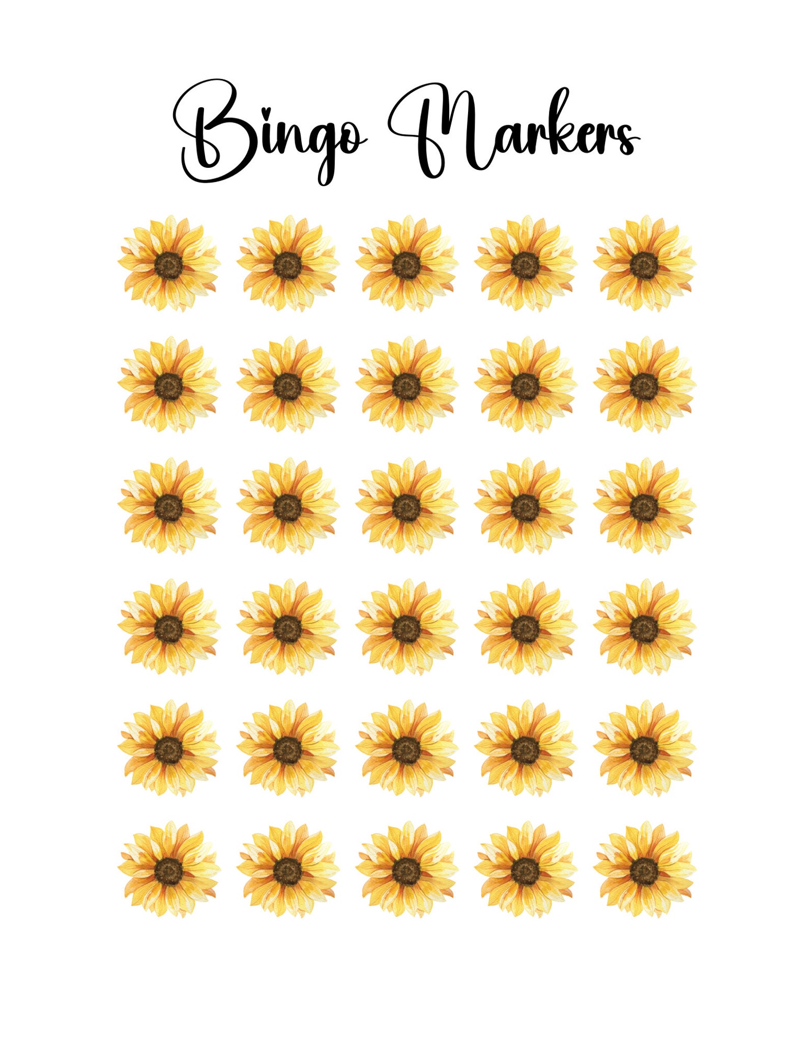 Sunflower Bingo Cards, Sunflower Bingo Game 3, Bingo Game Bundle to ...
