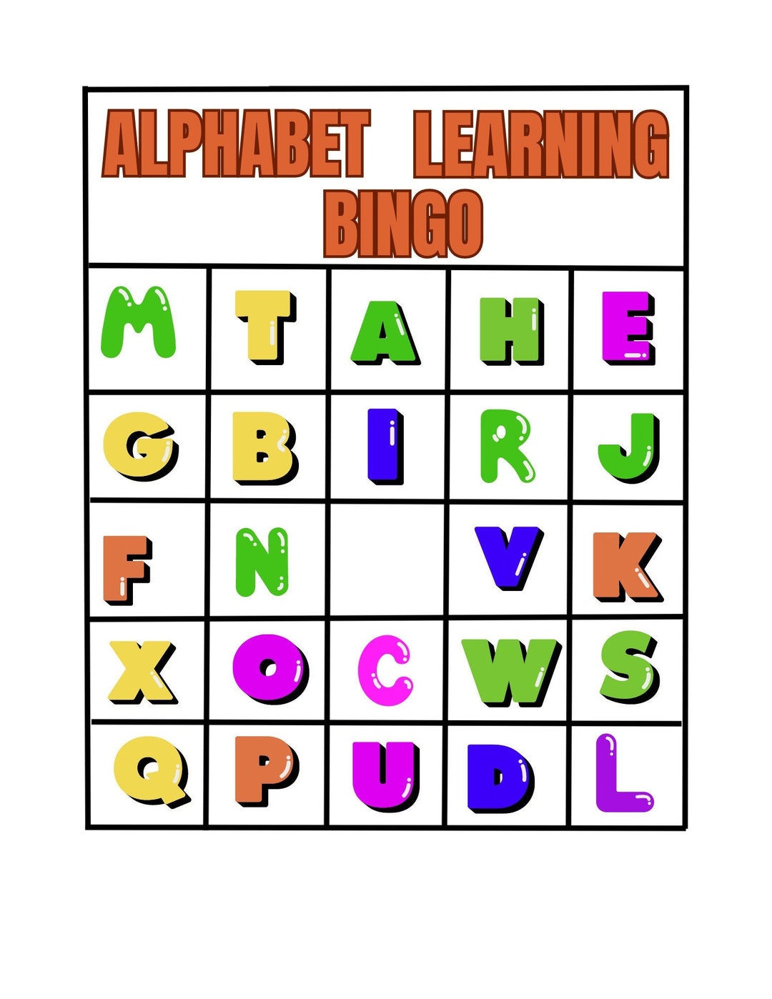 Alphabet Bingo, Alphabet Bingo for Kids, Alphabet Bingo Printable ...