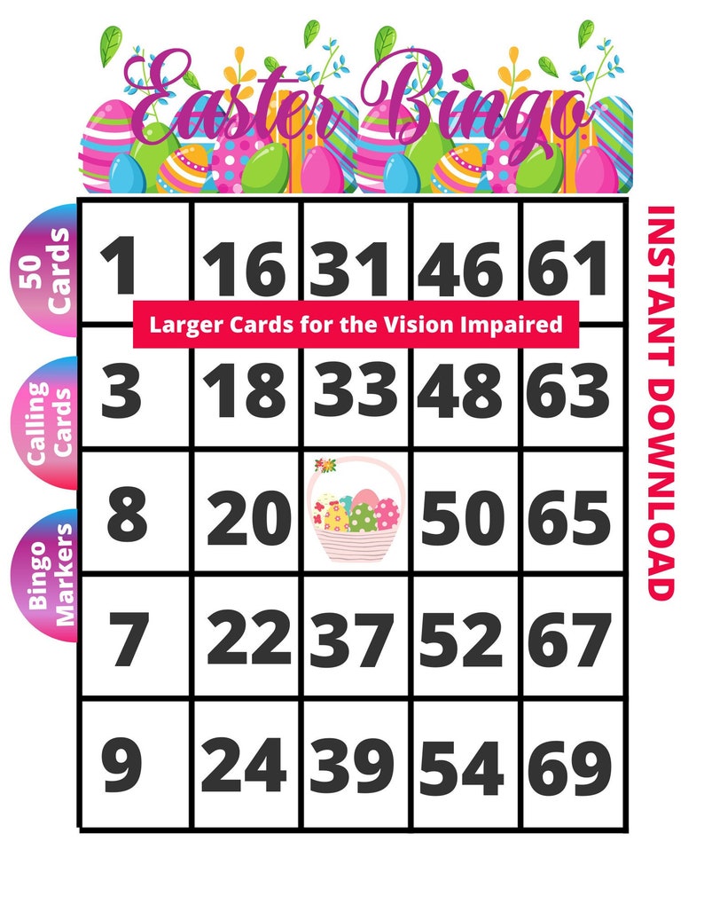 Easter Bingo Game, Bingo Game Bundle to Play, Easter Bingo Cards ...