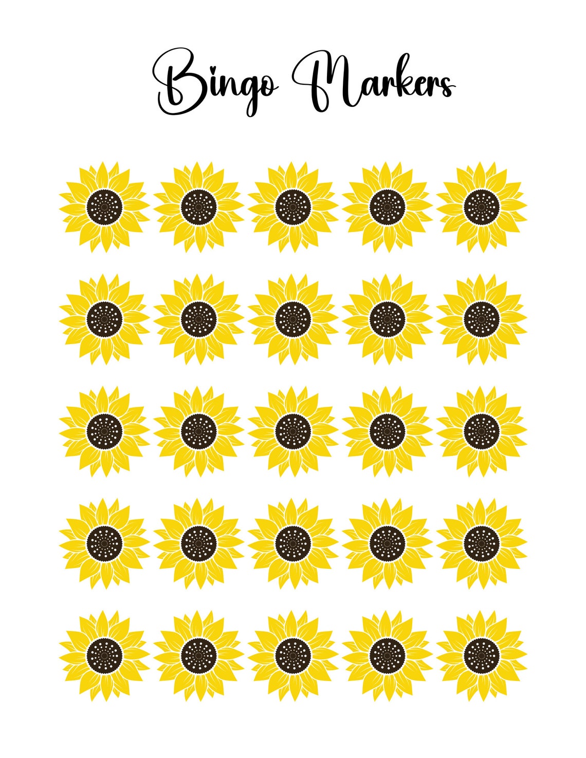 Sunflower Bingo Game 2, Bingo Game Bundle to Play, Sunflower Bingo ...