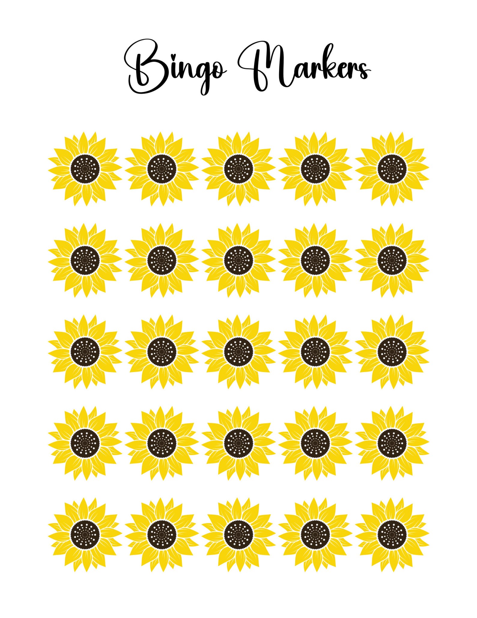 Sunflower Bingo Game, Bingo Game Bundle to Play, Sunflower Bingo Cards ...
