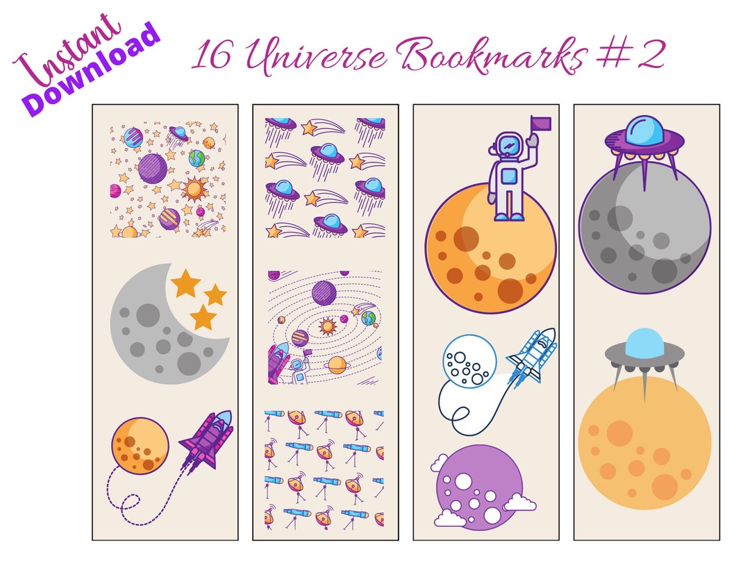 Unique Bookmarks, Bookmarks to Print, Space Bookmarks, Galaxy Bookmarks ...