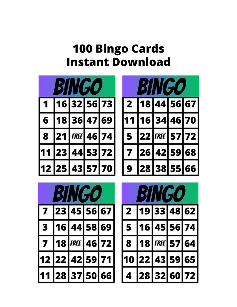 Classic Bingo Game, Numbers Bingo Game, Bingo With Numbers Classic ...