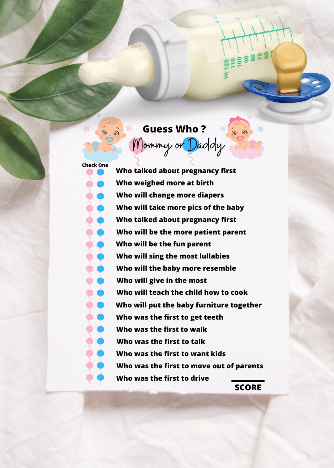 Guess Who Baby Game Mommy Baby Party Games Bundle, Baby Fun Printable ...