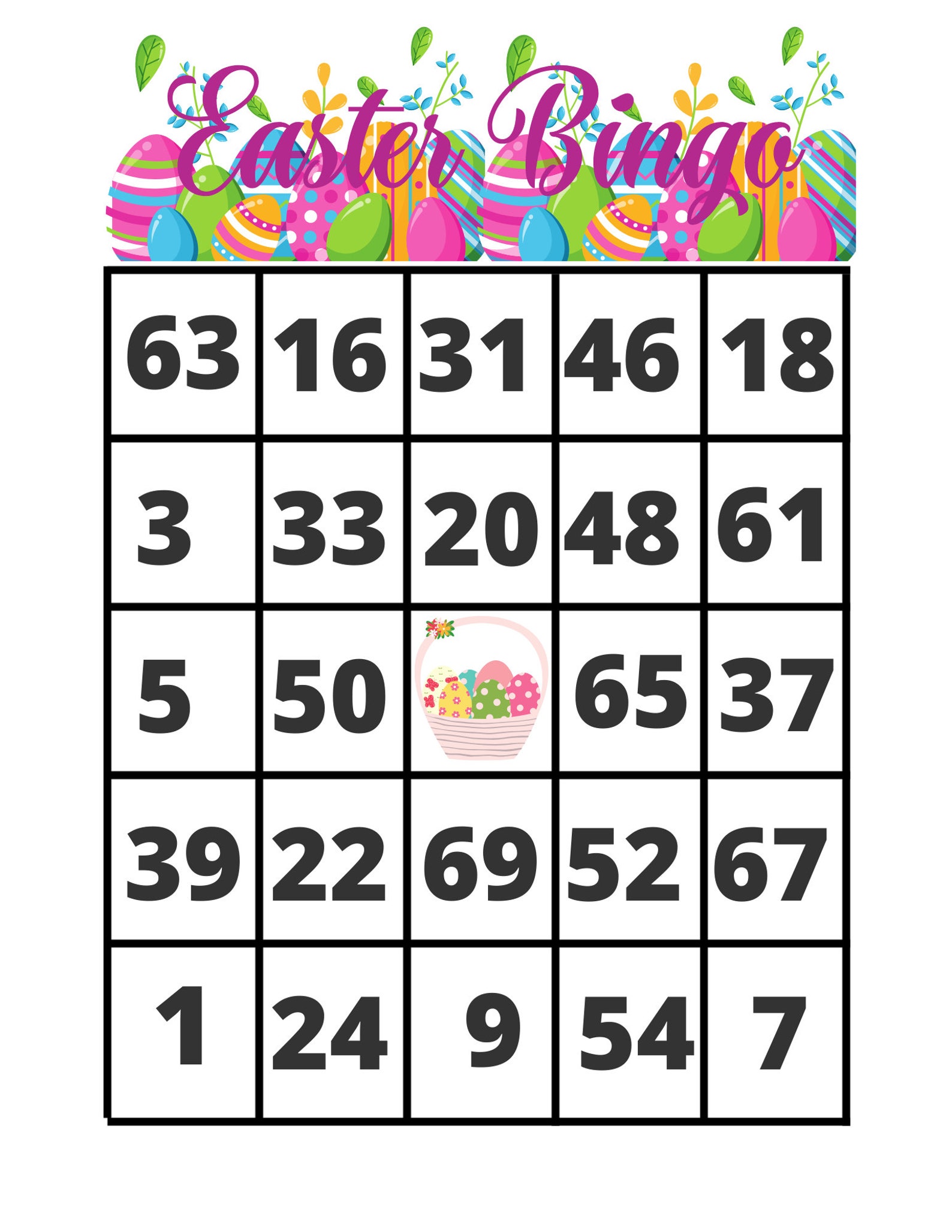 Easter Bingo Game, Bingo Game Bundle to Play, Easter Bingo Cards ...