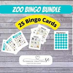 Zoo Bingo Game, Animal Bingo Game, Zoo Animal Bingo, Print and Play ...