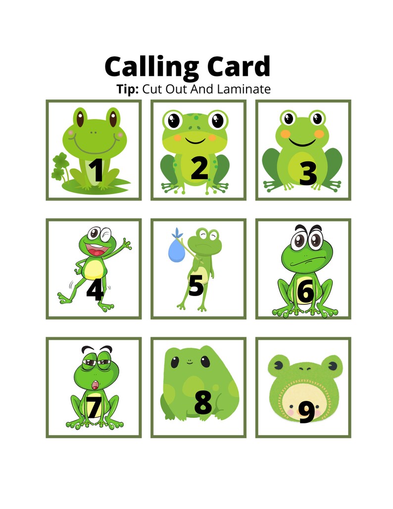 Frogs Printable Large Bingo Cards, Bingo Game Bundle to Play/instantly ...