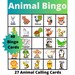Animal Bingo Game for Children, Printable Animal Bingo Cards, Animal ...