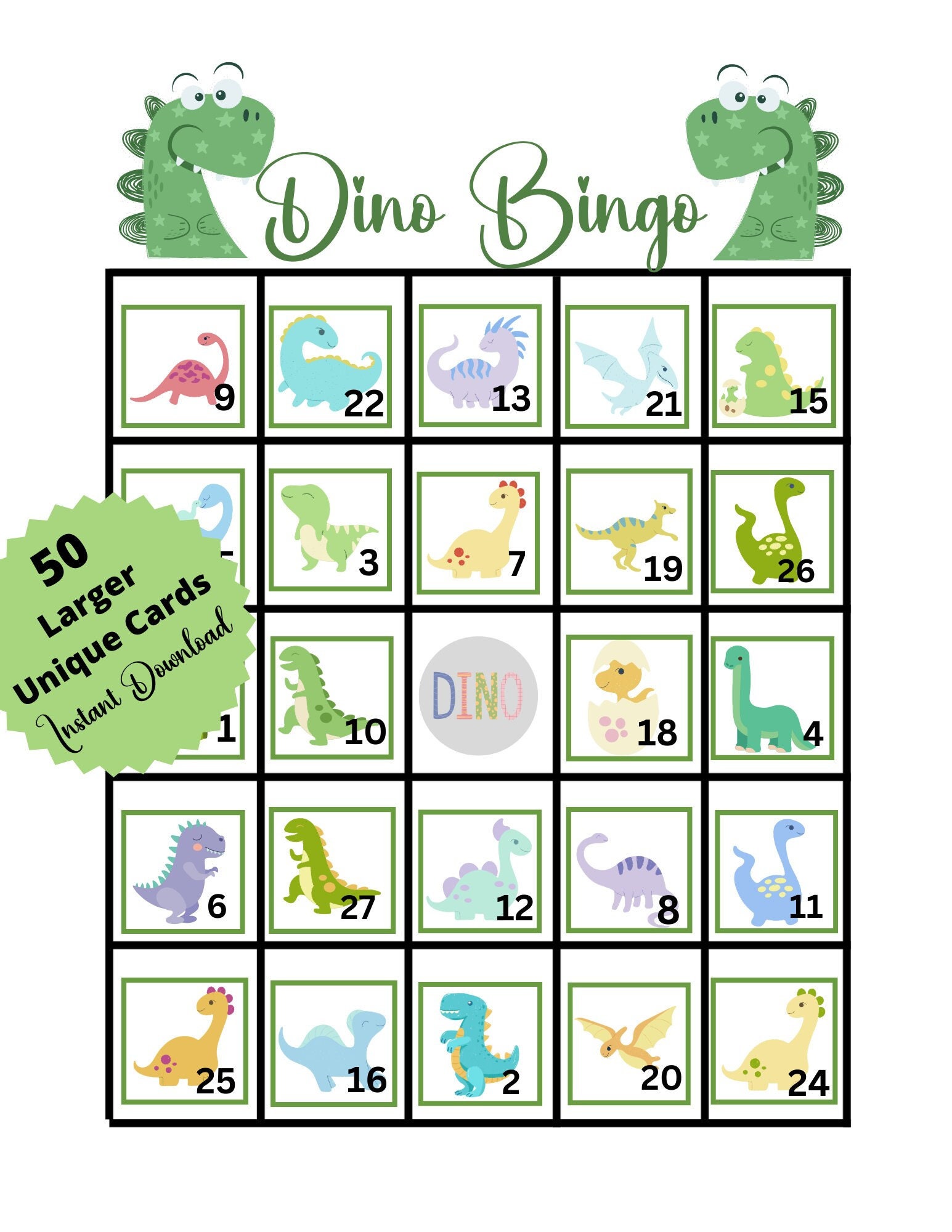 Animal Bingo Game/dino Animal Bingo Game/bingo With - Etsy