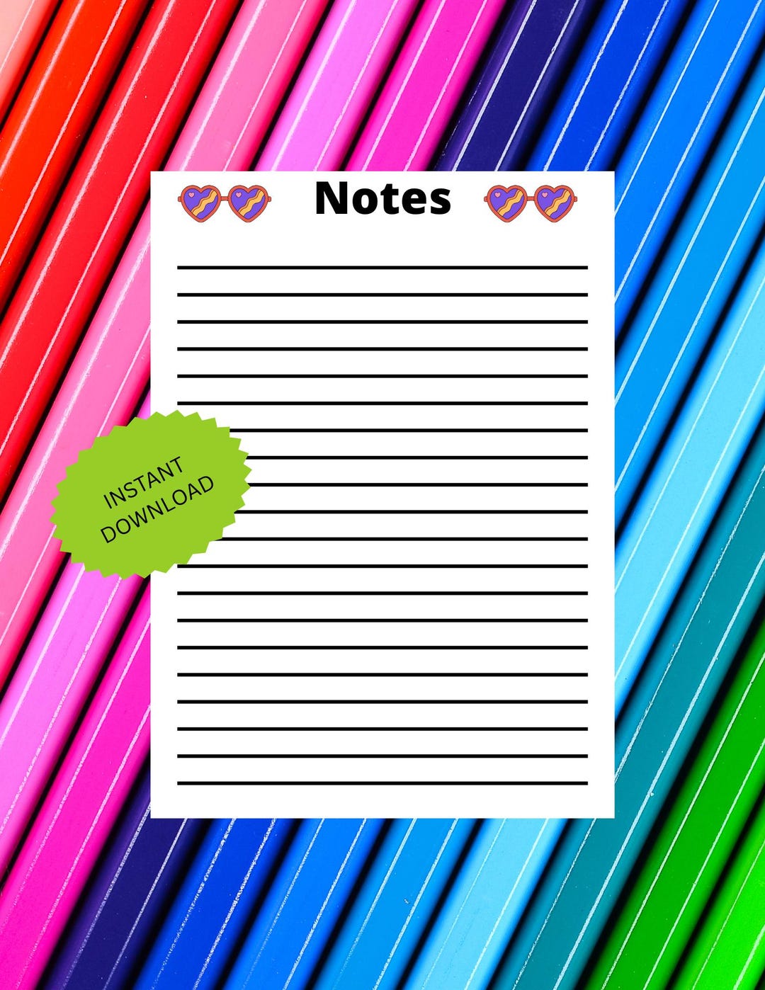 Notes Pages Printable, Writing Paper, Blank Notes, Study Note Template ...
