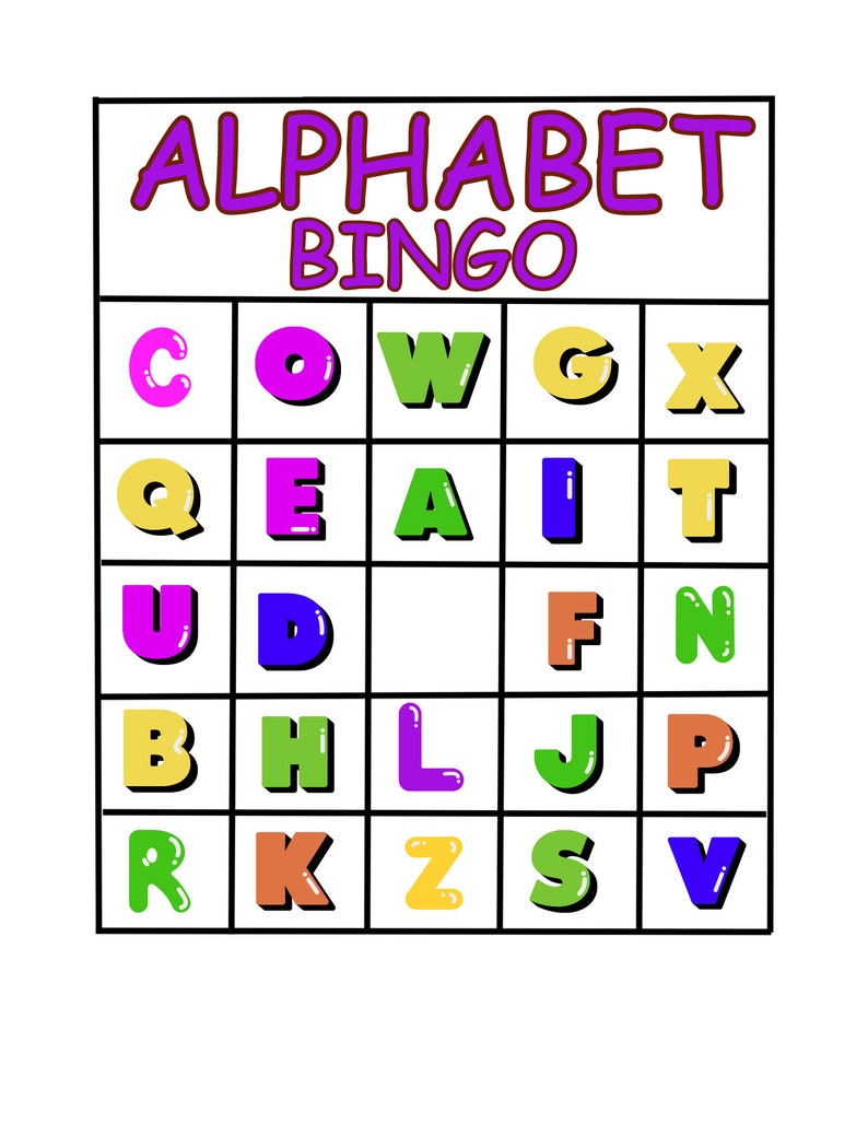 Alphabet Bingo, Alphabet Bingo for Kids, Alphabet Bingo Printable ...