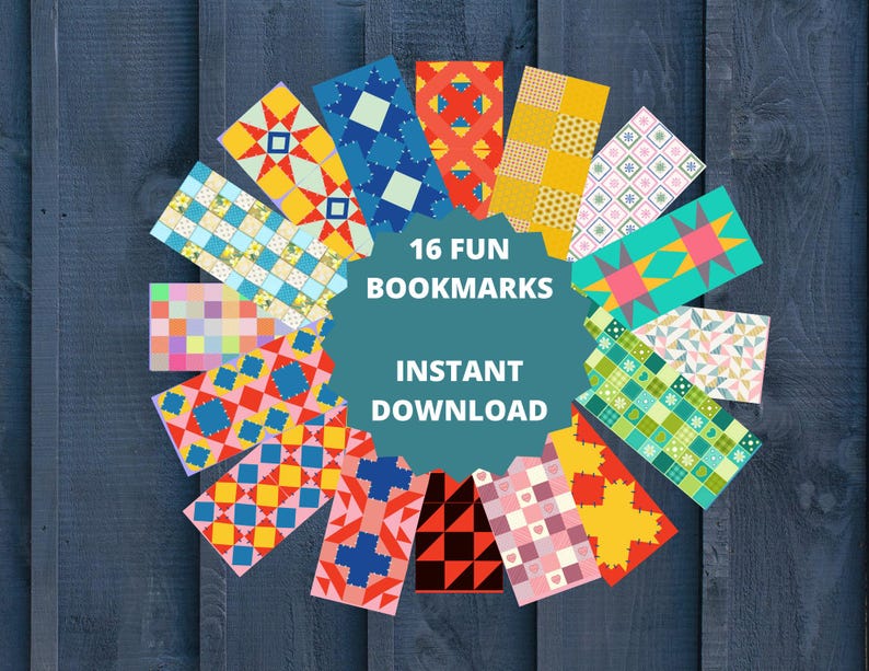 Printable Bookmarks Bundle, Reading Social Club 16 PDF Bookmarks Design ...