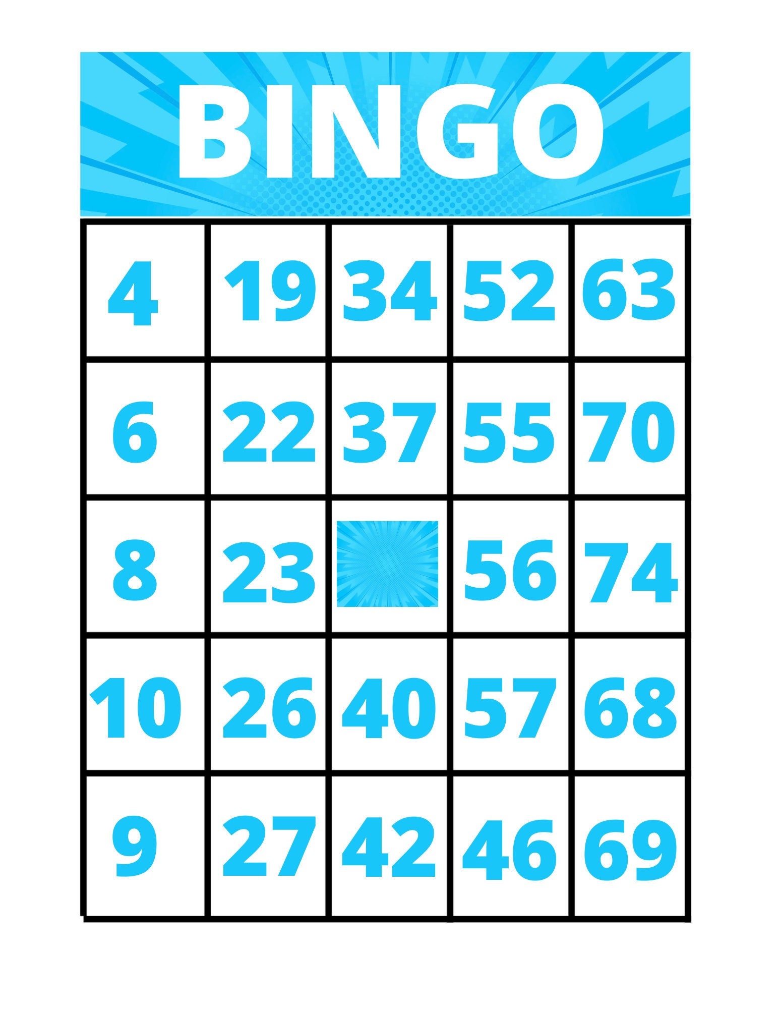 Play Bingo Instantly With Large Bingo Cards, Print and Play Bingo With ...