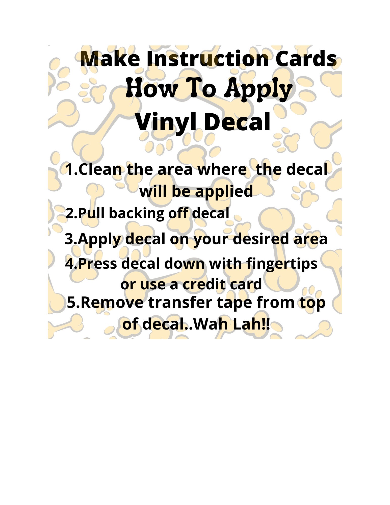 C224-how to Apply a Decal, Decal Instructions, Care Instructions, DIY ...