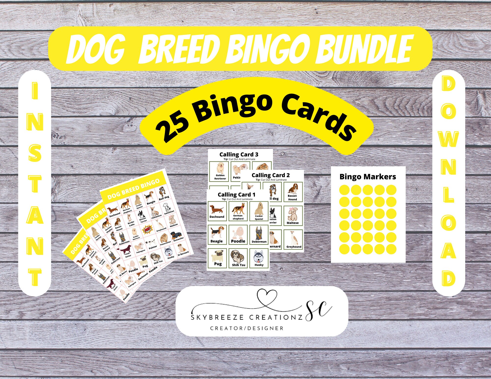 Dog Breed Bingo, Animal Bingo for Kids - Etsy