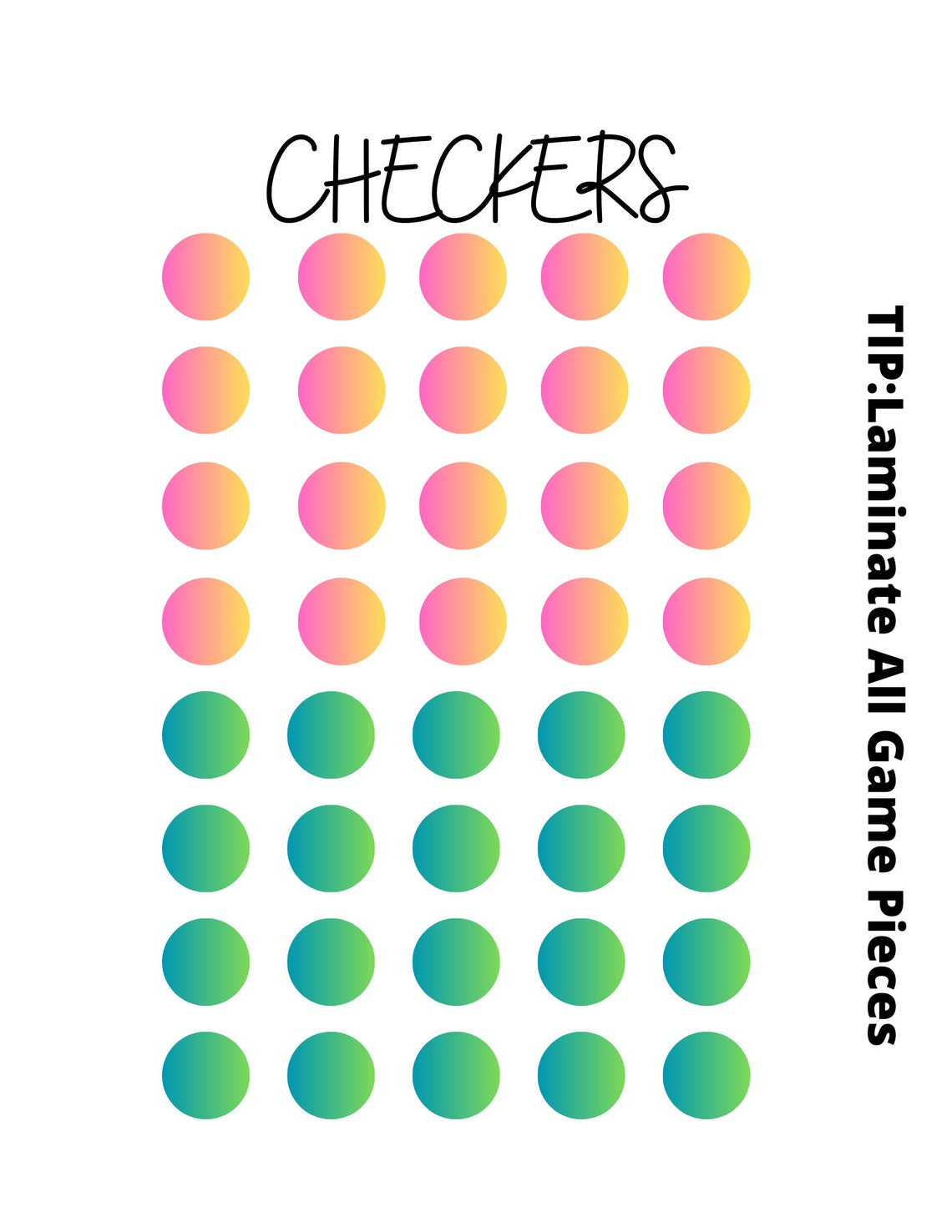 Checkers Instant Download Game Checkers Printable Game Mini - Etsy