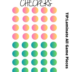 Checkers Instant Download Game, Checkers Printable Game, Mini Checker ...