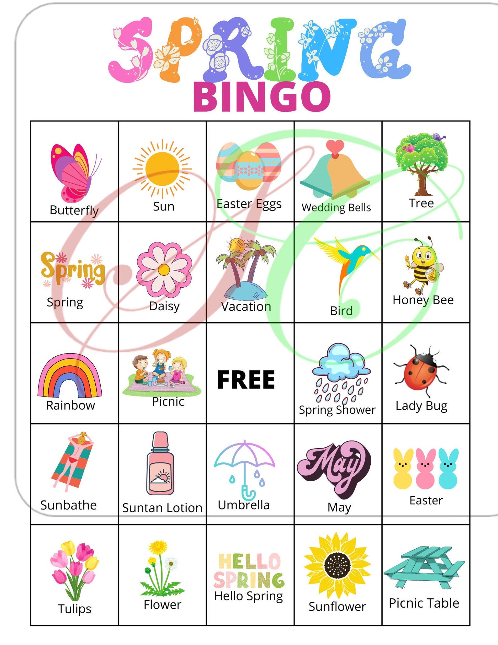 Spring Bingo Game, Animal Bingo Game, Baby Animal Bingo, Animal Bingo ...