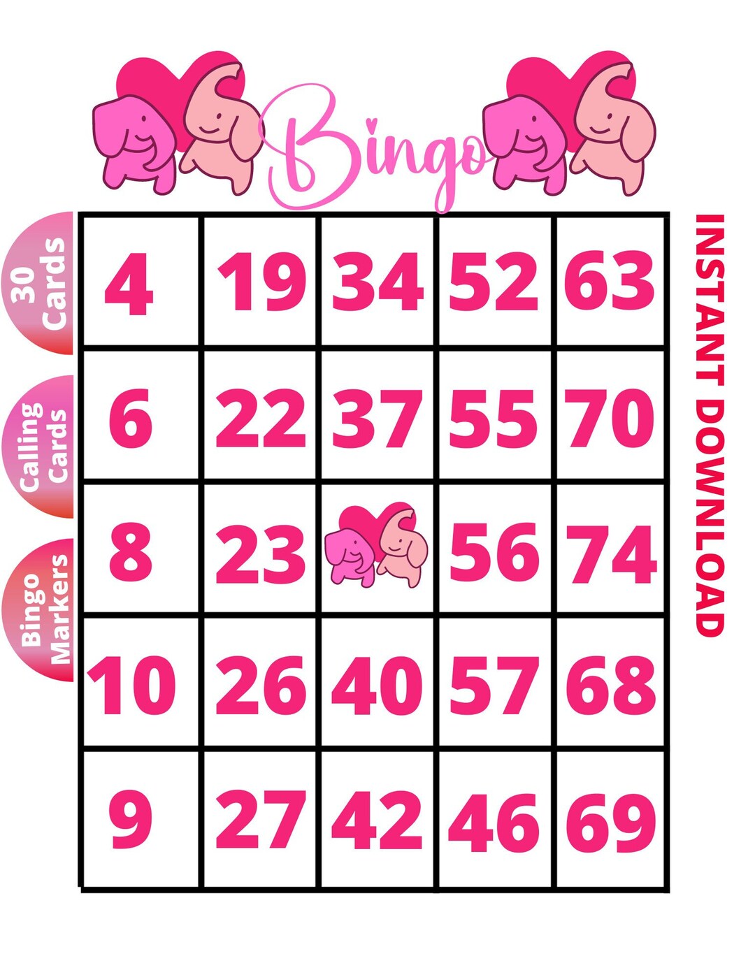 Printable Bingo Cards, Bingo Game Kit, Bingo Night Fun, Kids Bingo ...