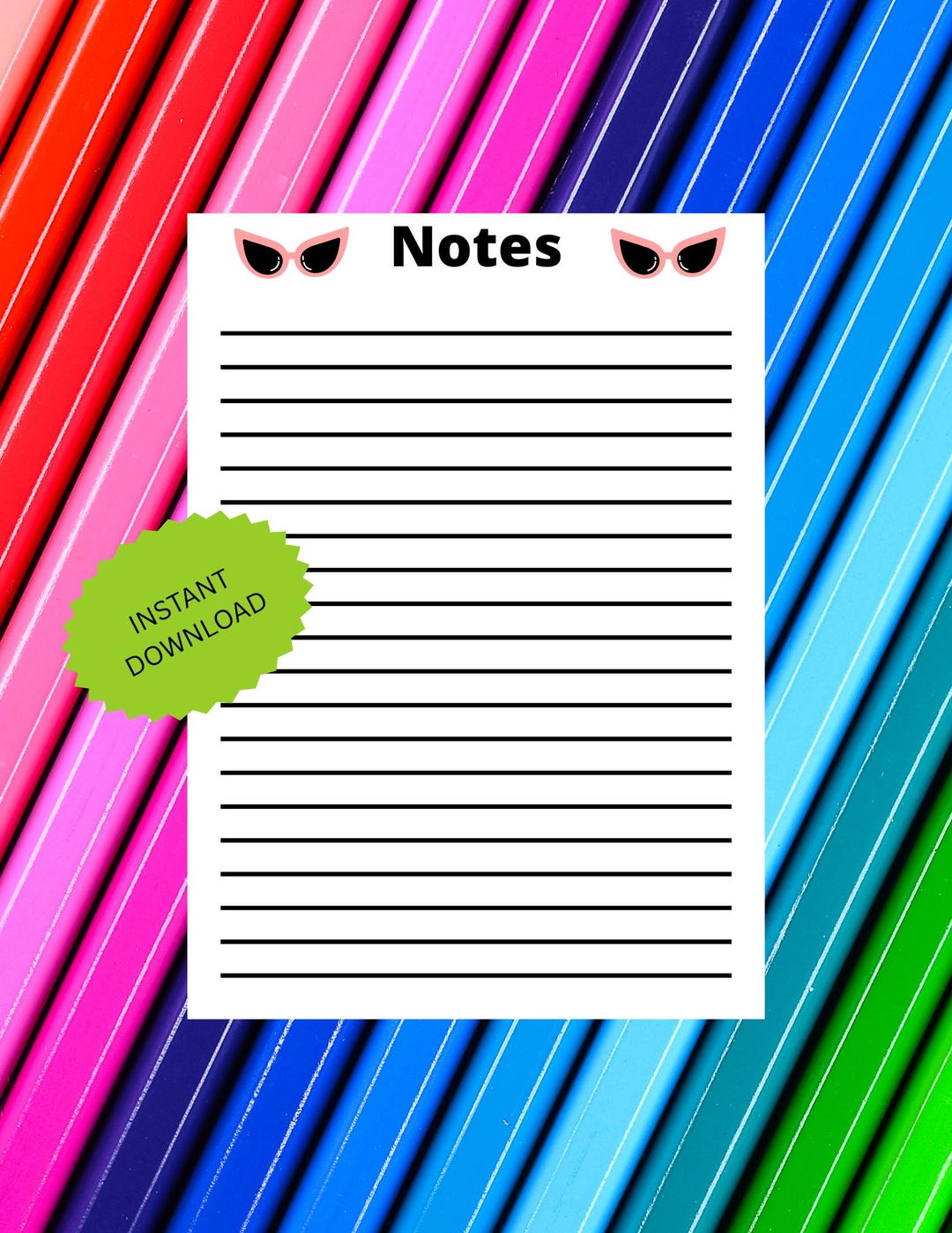 Notes Page Printable, Notes Planner Insert, Lined Note Paper, Planner ...