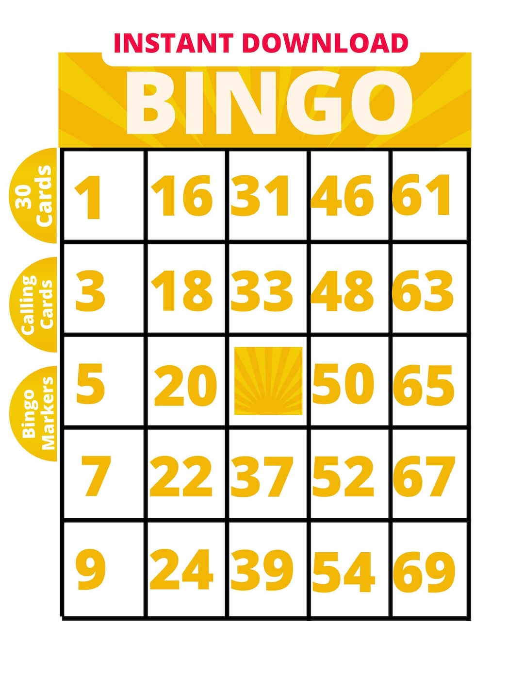 Print and Play Bingo With Kids Fun Bingo Game, Play Bingo Instantly ...