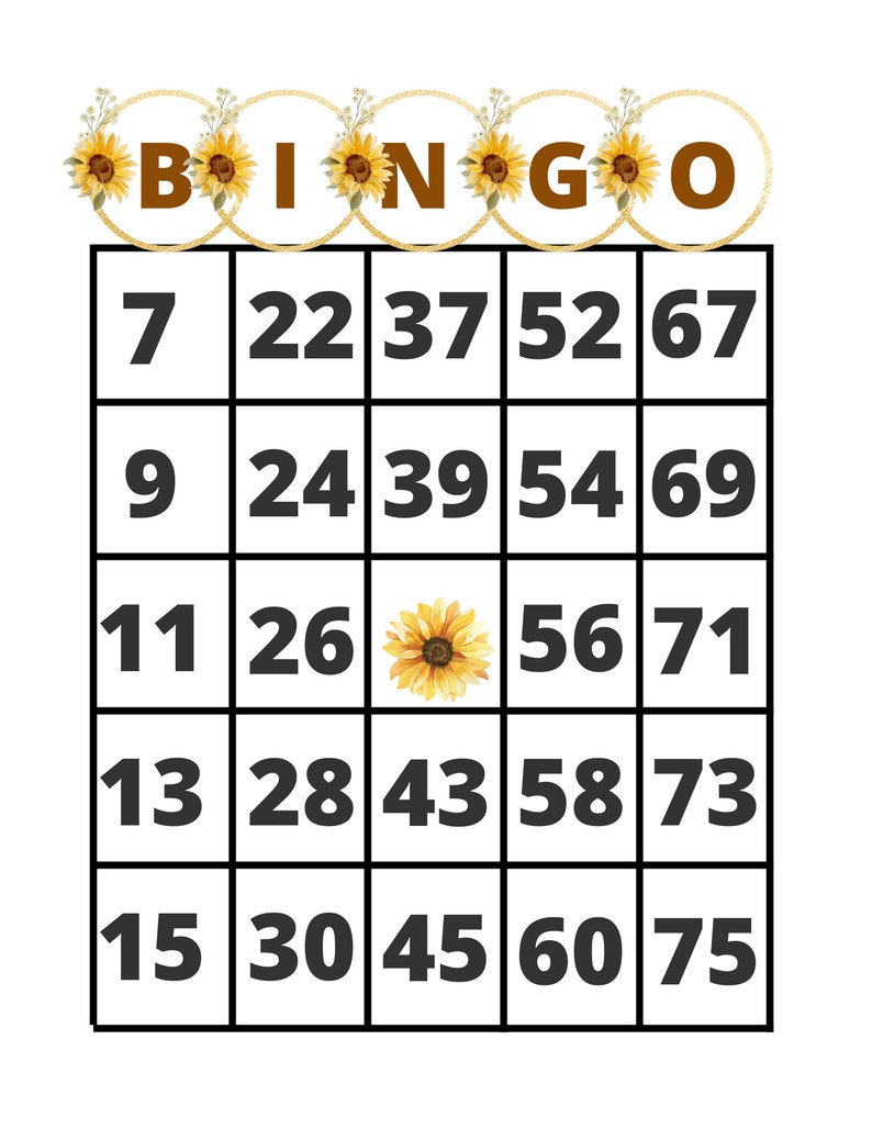 Sunflower Bingo Cards, Sunflower Bingo Game 3, Bingo Game Bundle to ...