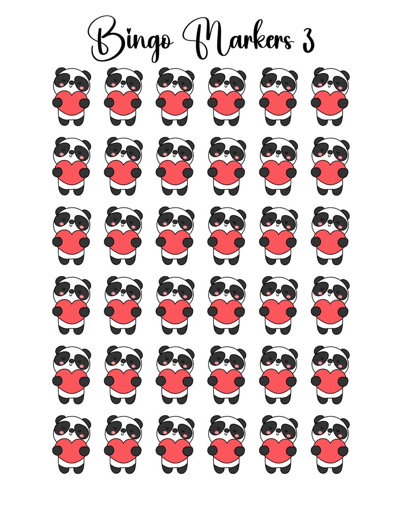 Panda Bingo Game, Panda BINGO Game for Children and Adults, Bingo Cards ...