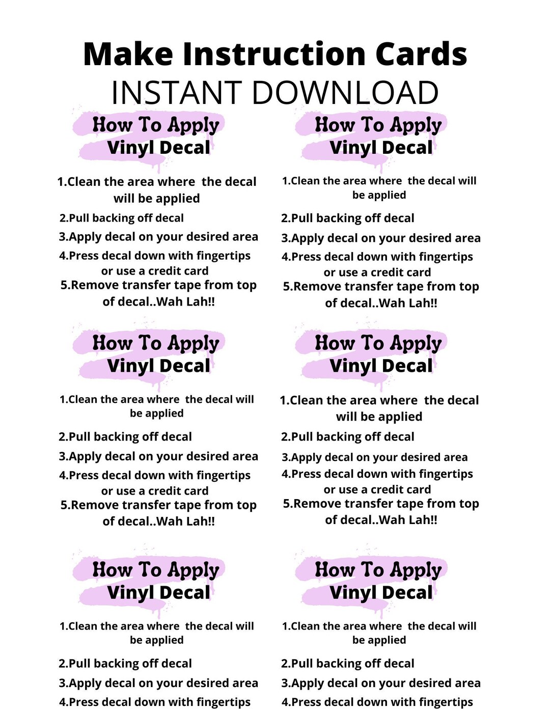 How to Apply a Decal, Decal Instructions, Care Instructions, DIY ...