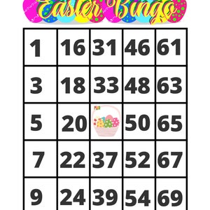 Easter Bingo Game, Bingo Game Bundle to Play, Easter Bingo Cards ...