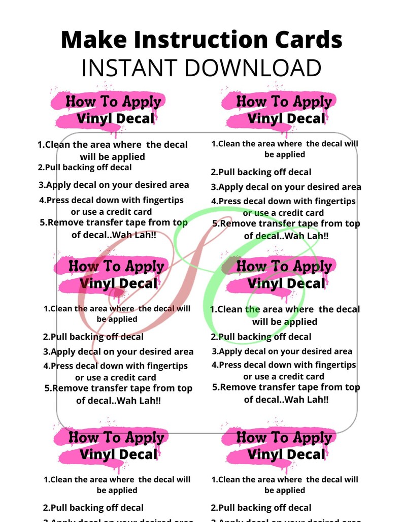 How to Apply a Decal, Decal Instructions, Care Instructions, DIY ...