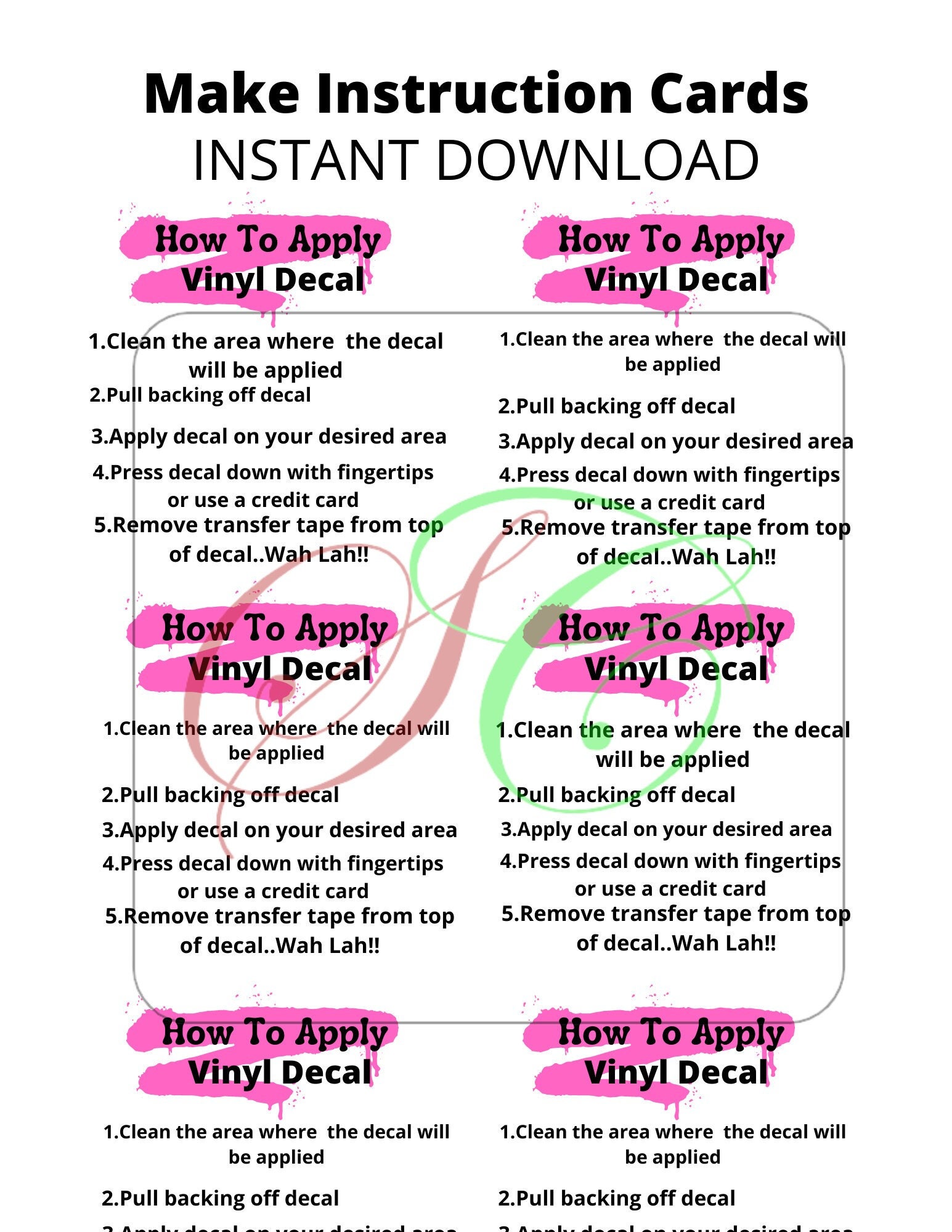 How to Apply a Decal, Decal Instructions, Care Instructions, DIY ...