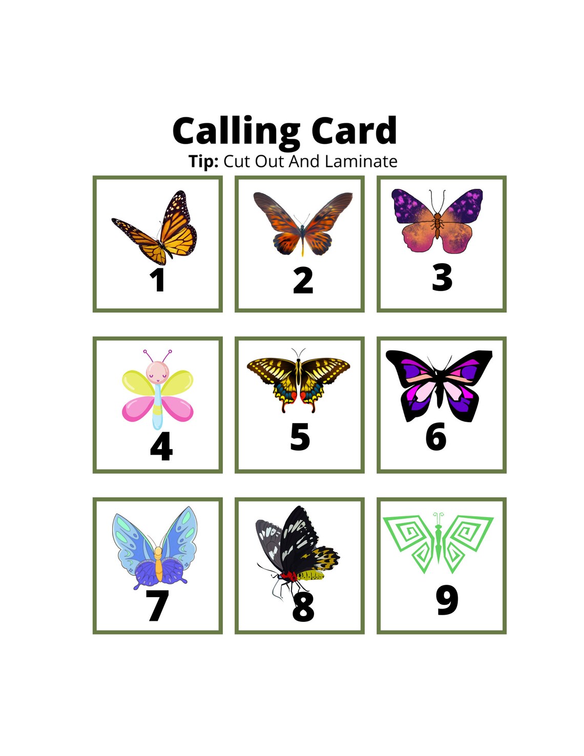 B143-bingo Card Game With Butterflies/bingo Game Bundle to Play/instant ...