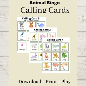 Bingo Calling Cards Printable Bingo Game With Large Cards - Etsy
