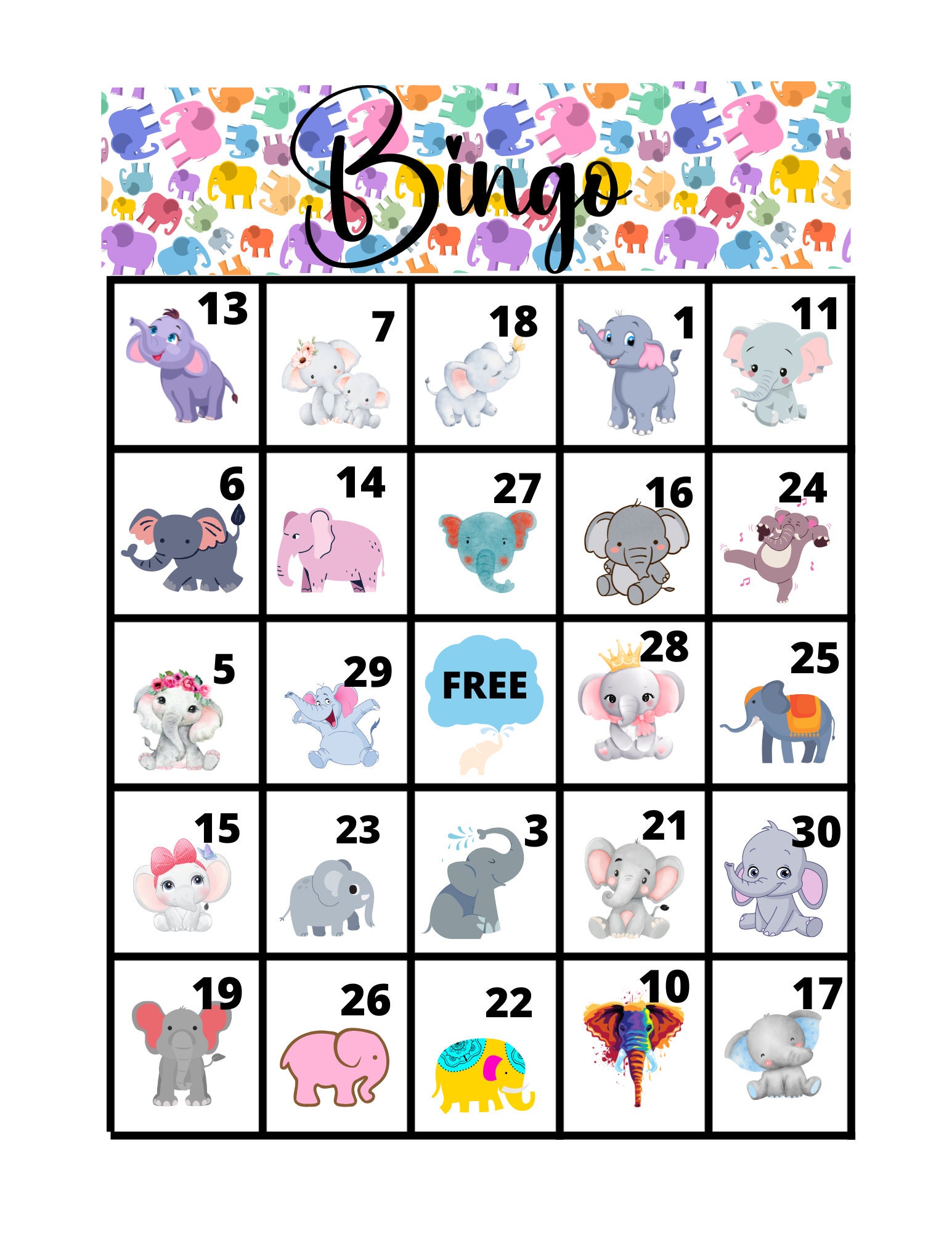 Bingo With Pictures, Printable Bingo Set, Bingo for Children, School ...