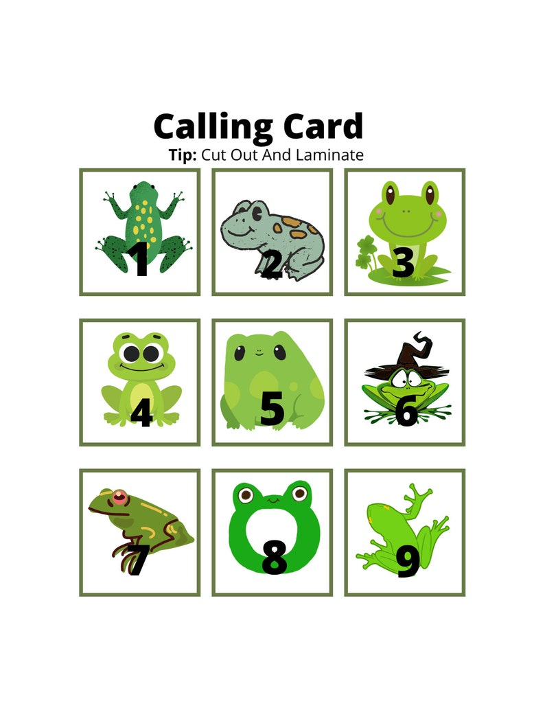 Frog Bingo Game, Bingo Game Bundle to Play/instantly Play Animal Bingo ...
