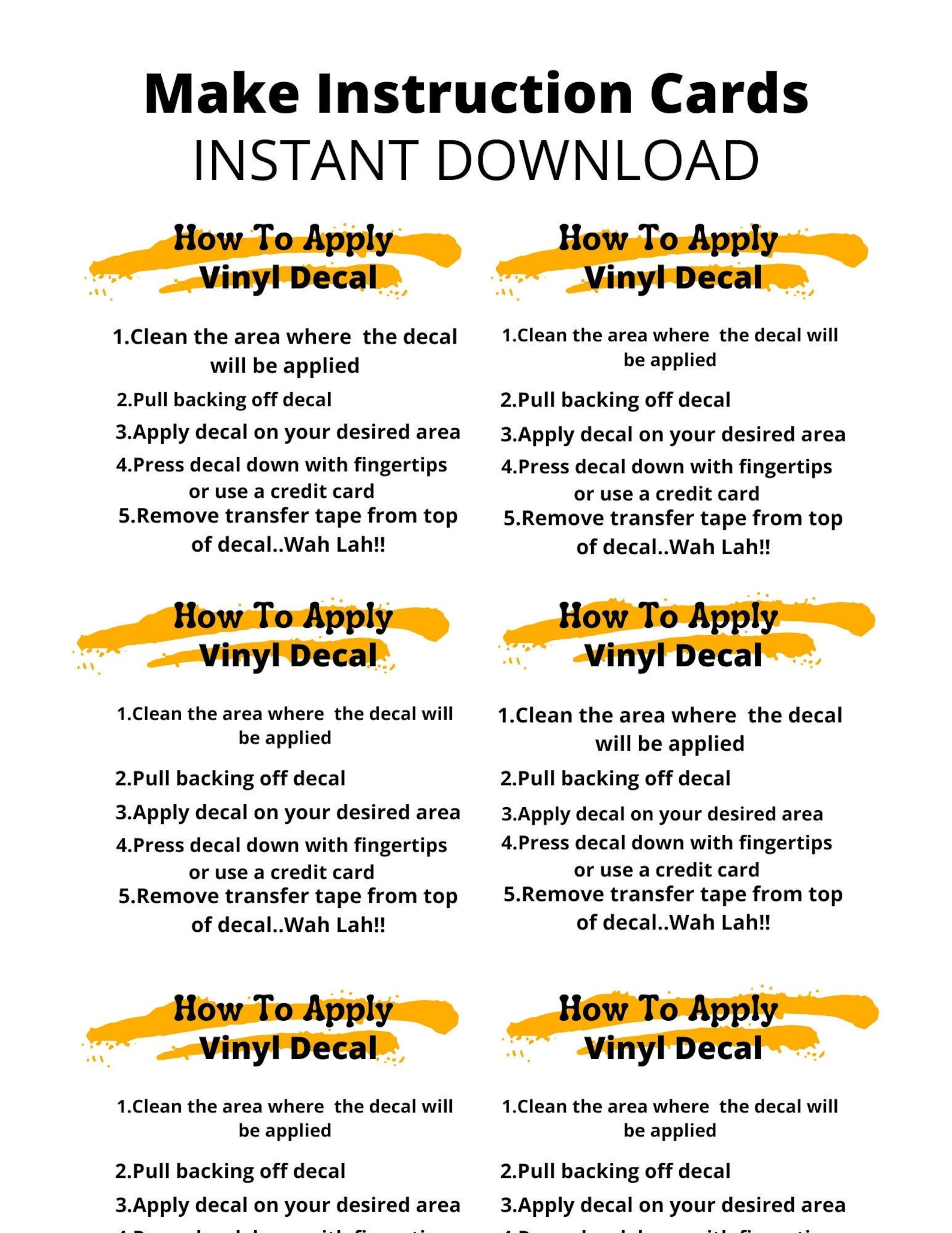 Decal Instructions, How to Apply Decals, Care Instructions, DIY ...