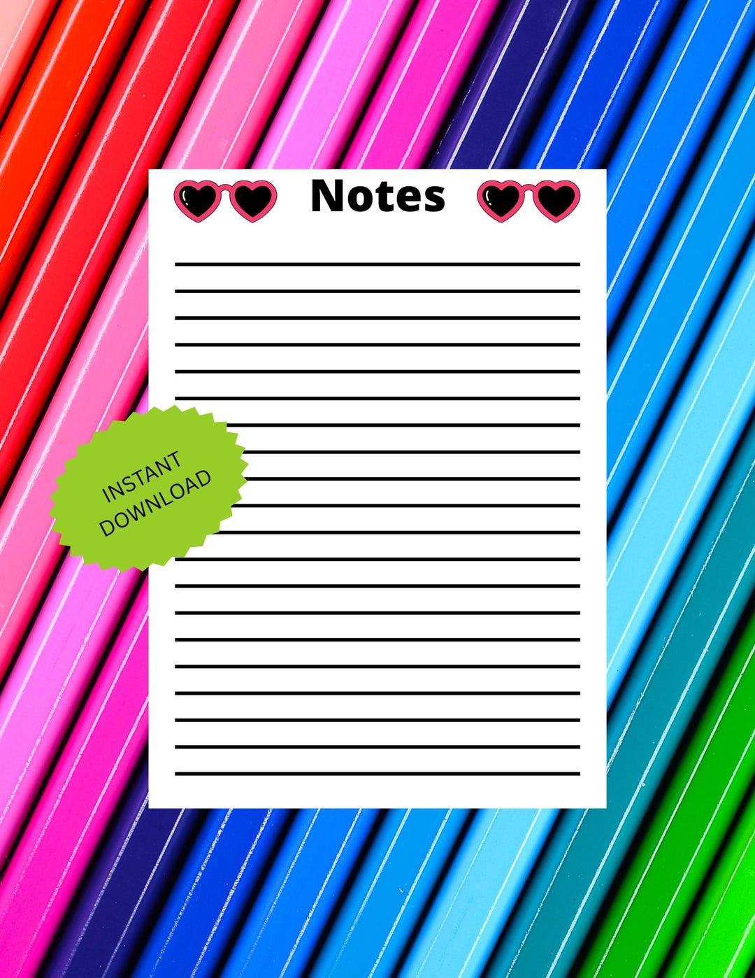 Lined Notepad Paper, Notes Page Printable, Lined Note Paper, Notes Page ...