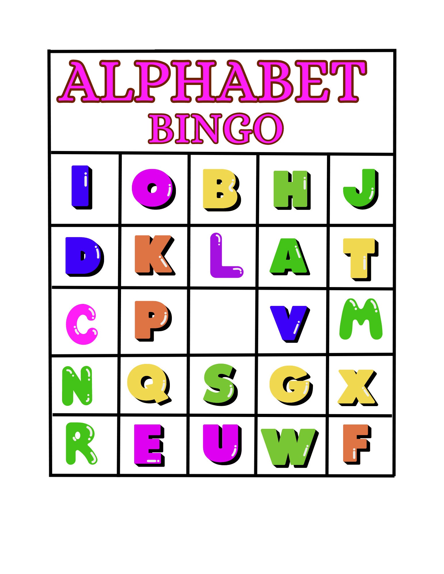 Alphabet Bingo, Alphabet Bingo for Kids, Alphabet Bingo Printable ...
