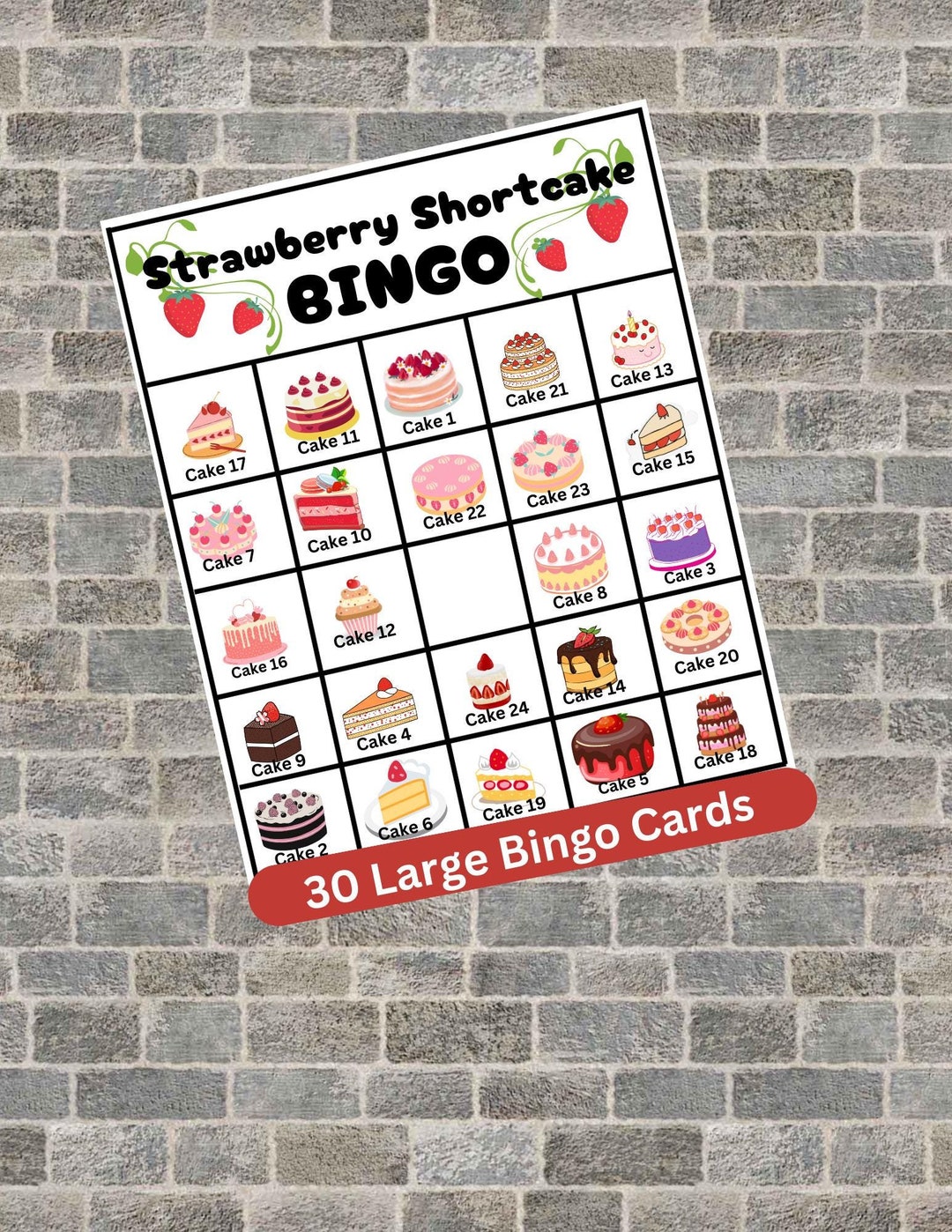 20b-strawberry Shortcake Bingo Game, Bingo Game for School Classroom ...