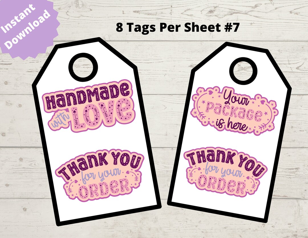Print Your Own Gift Tags, Thank You so Much for Your Purchase Printable ...