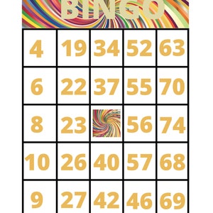 Colorful BINGO Cards, Play BINGO Instantly, Print and Play BINGO, Kids ...