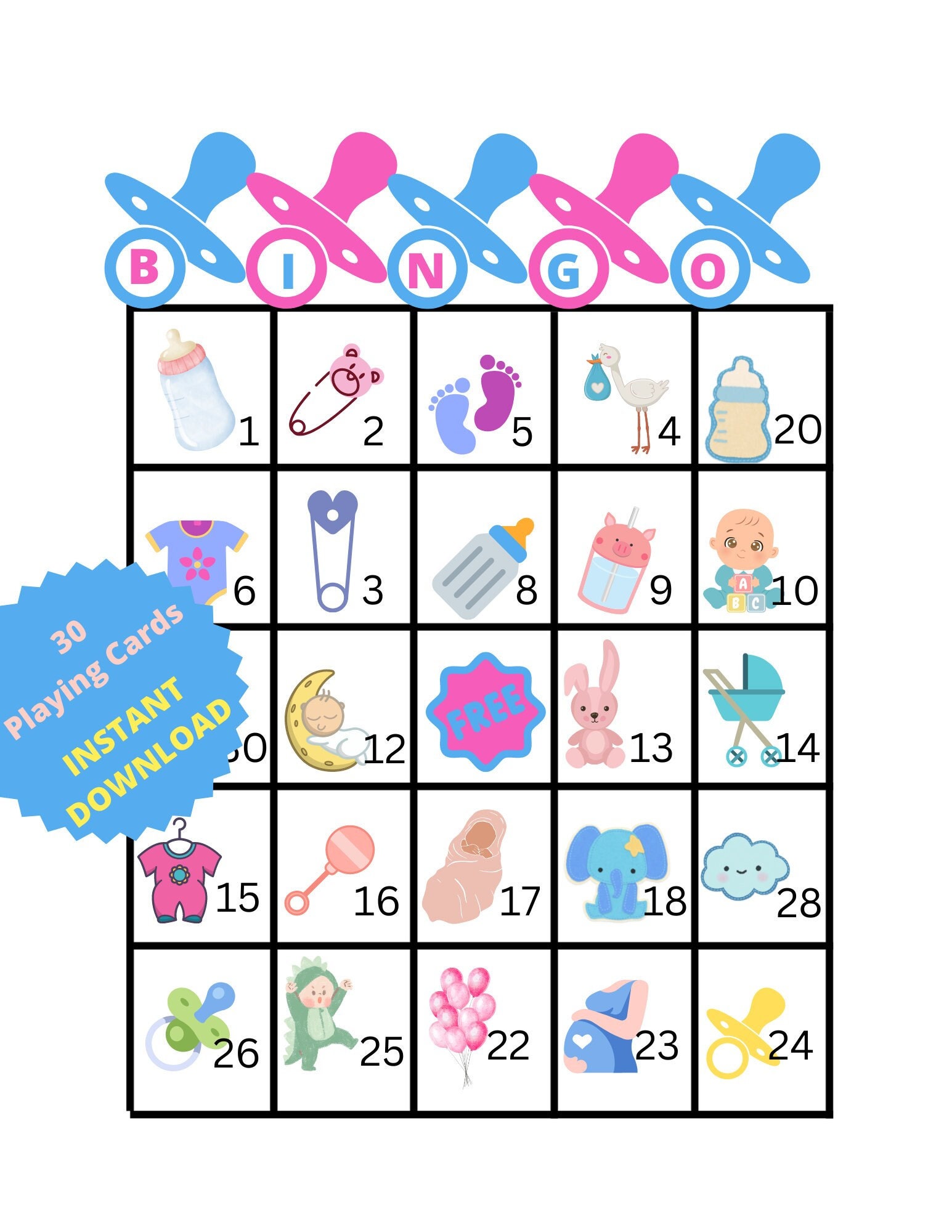Baby Shower Bingo Printable Fun Baby Shower Games Co Ed Baby Etsy baby-shower-bingo-printable-fun-baby-shower-games-co-ed-baby-etsy