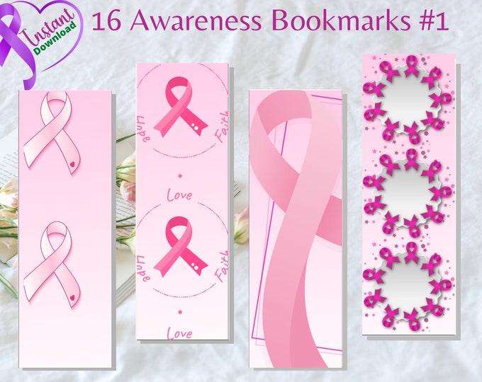Breast Cancer - Pink Ribbon - Large Laminated Bookmark - Etsy