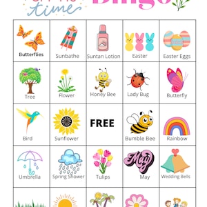 Spring Bingo Game, Animal Bingo Game/bingo With Animals/spring Bingo ...