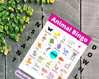 Bingo Game With Animals to Instantly Download Print and Play - Etsy