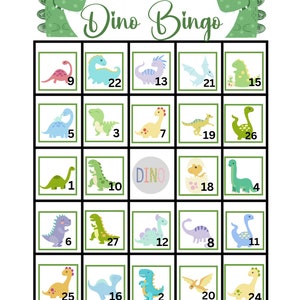Dino Bingo Game, Animal Bingo Game/dino Animal Bingo Game/bingo With ...