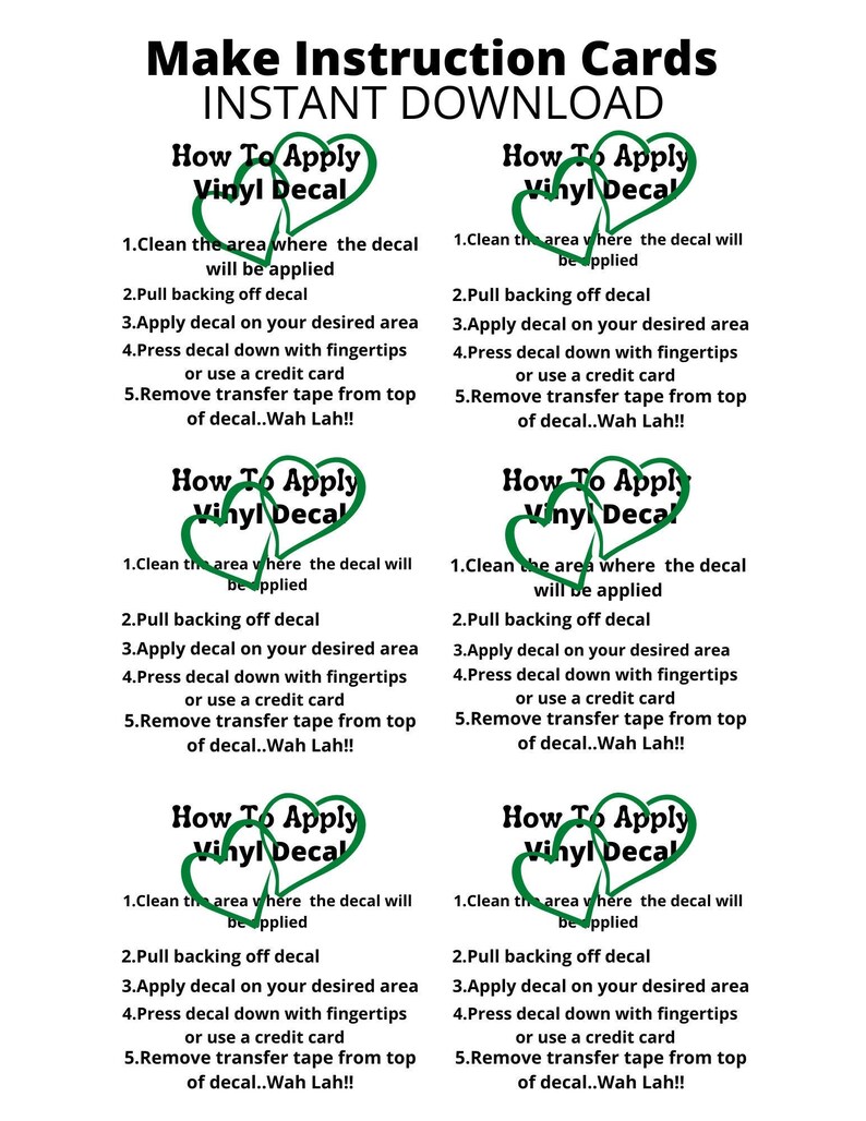 How to Apply a Decal Decal Instructions Care Instructions - Etsy