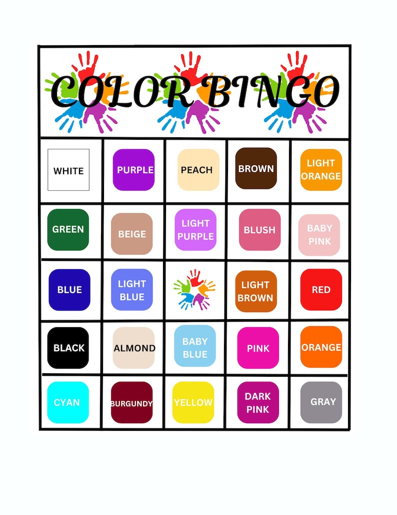 Printable Large Bingo Cards With Colors/bingo Game Bundle to Play ...