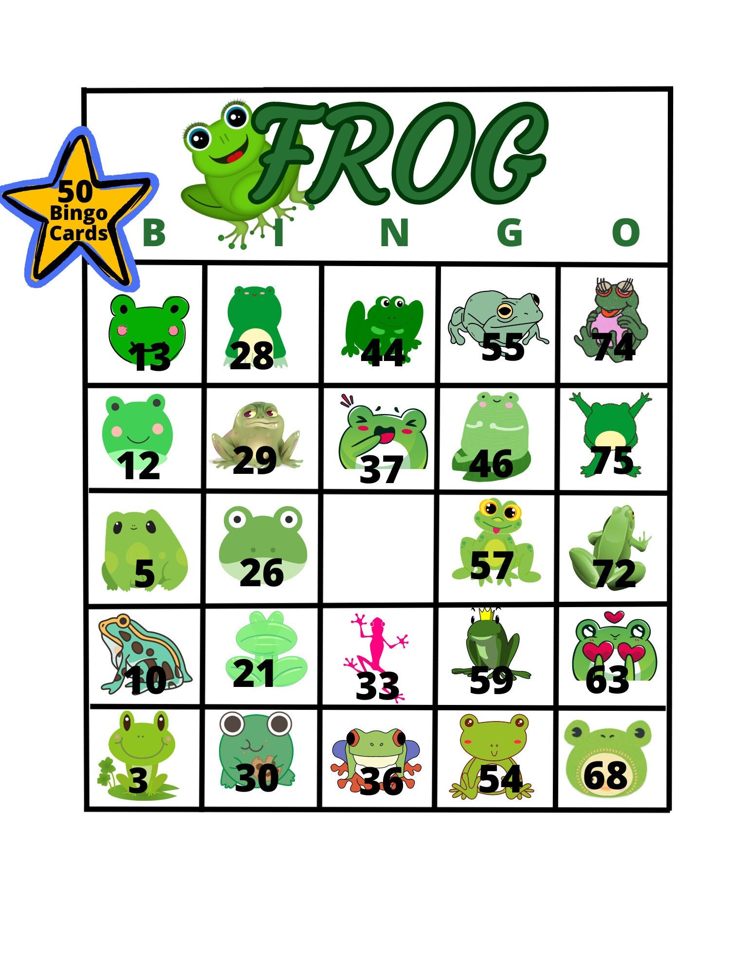 Frog Bingo Game, Fun Game for Kids, Perfect for Classroom and Family ...