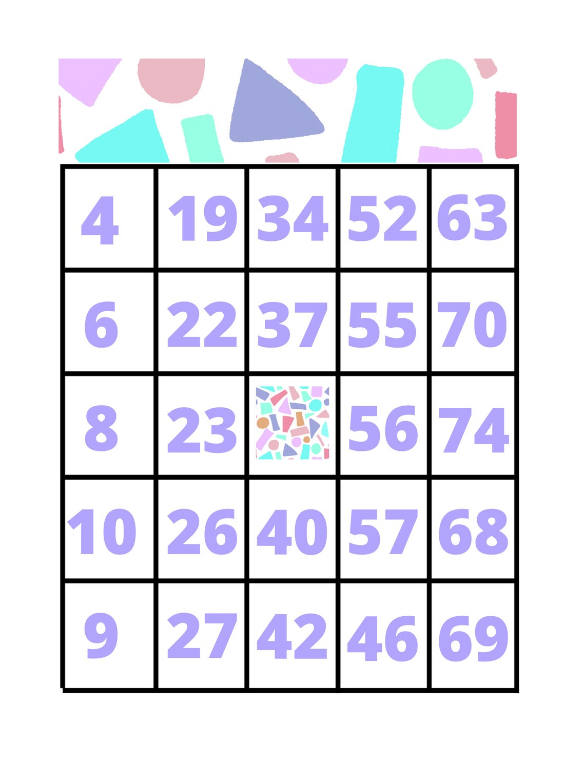 Colorful BINGO Game, Calling Cards BINGO, Instantly Play BINGO ...